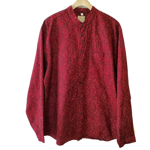 Shirts | Wah Maker Red Mock Neck Western Shirt | Poshmark